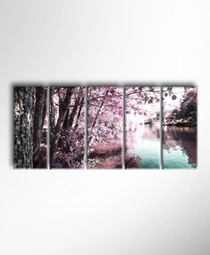 Malvis ® Obraz Jarní řeka ROZMĚR (šířka x výška): pětidílný obdélník 200x90 cm