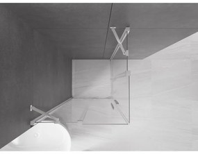 Mexen Velar Duo, sprchový kout s posuvnými dveřmi 80(dveře) x 80(dveře) cm, 8mm čiré sklo, chromový profil, 871-080-080-02-01