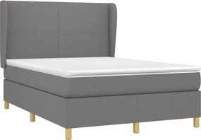 Box spring postel s matrací tmavě šedý 140 x 190 cm textil 3128358
