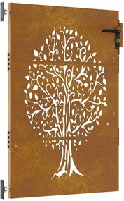 Zahradní branka 85 x 125 cm z cortenové oceli, design stromu 153210