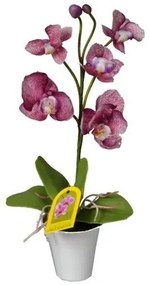 Umělá Orchidej v květináči fialová, 35 cm