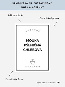 MOUKA PŠENIČNÁ CHLEBOVÁ - omyvatelná samolepka na dózu, výběr rozměrů Ø 5 cm / 5 x 5 cm / 6 x 8 cm | DomaLEP
