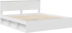 Rám postele s čelo Bílá 200 x 200 cm Kompozitní dřevo 3407832