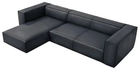 Tmavě modrá kožená rohová pohovka (levý roh) Madame – Windsor &amp; Co Sofas