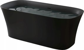 OVAL NEGRO černá matná volně stojící oválná vana 160x78 s sifonem