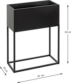 Stojan na kytky Flora 45x20 cm, černý