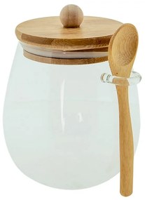 Skleněná dóza/ cukřenka s bambusovým víčkem a lžičkou – 660 ml