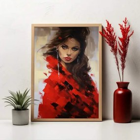 Plakát - Žena v červených šatech