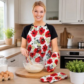 Bellatex Kuchyňská zástěra+chňapka 2ks BERTA Červená,Bílá,Zelená