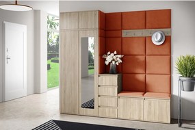 Eka Předsíňová stěna s čalouněnými panely Trinity 33 - Sonoma / Okrová 2325