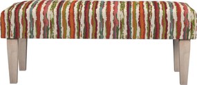 Dlouhá lavička 100x40cm barva vícebarevná látka pletený vzor, vzorované