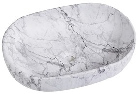 Cerano Deno, keramické umyvadlo na desku 590x410x145 mm, imitace mramoru, CER-CER-428440