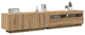 TV stolek s LED dub artisan 200x35x40 cm kompozitní dřevo 3329166