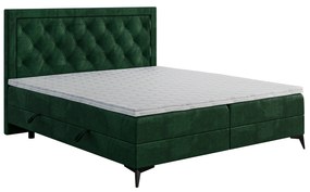 Kontinentální postel 140 cm Dustin (tmavě zelená) (s matrací a úl. prostorem). 1043362