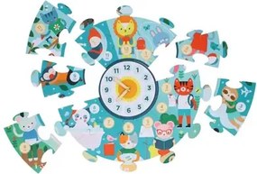 Petit Collage Podlahové puzzle Ilustrované učební hodiny / od 3 let