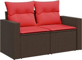 10dílná zahradní sedací souprava s poduškami hnědá polyratan 3219444
