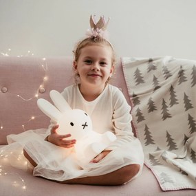 Mr Maria Dětská králičí LED lampa Miffy First Light, bílá barva, plast