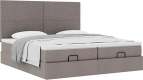 Osmanský rám postele s matrací taupe 180x200cm textil 3313675
