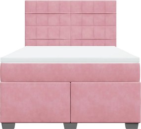 Box spring postel s matrací růžová 160x200 cm samet 3293259