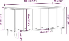 vidaXL Skříňka na LP desky 100x38x48 cm kompozitní dřevo [831754] Barva: Černá
