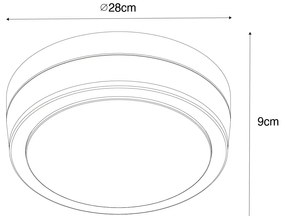 Moderní venkovní stropní svítidlo ocel 28 cm IP44 - Flavi