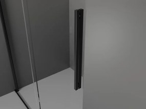 Mexen Velar L, sprchový kout s posuvnými dveřmi 120 x 110 cm, 8mm sklo námraza, černá matná, 871-120-110-33-70