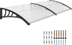 Stříška Outsunny na vchodové dveře 75x195x23 cm stříška z 5mm polykarbonátu, ochrana proti slunci a dešti pro venkovní použití, hliníková průhledná |…