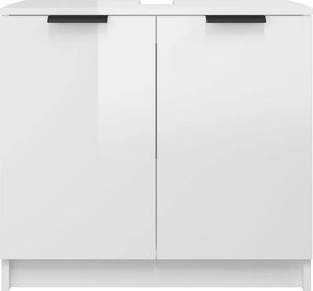 vidaXL Koupelnová skříňka lesklá bílá 64,5x33,5x59 cm kompozitní dřevo [811310]