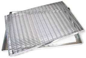 Kovová rohož Grid 50 x 100 x 3,3 cm, stříbrná