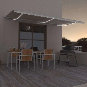 Ručně zatahovací markýza s LED světlem 600 x 300 cm krémová 3068962