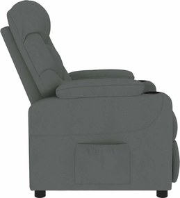 Masážní křeslo tmavě šedé textil 339093