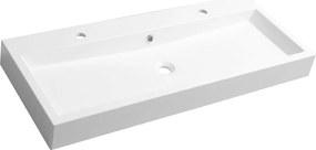 Sapho Sapho, ORINOKO umyvadlo, mramor, 100x42 cm, 2 otvory pro baterie, bílá, OR101