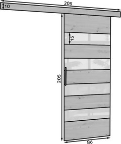 ADRK Furniture Posuvné nástěnné dveře MILOU 86 ADRK-SD-MIL-A-BL-86