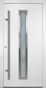 Vchodové dveře s ocelovým opláštěním FM Turen model DS01 Orientace dveří: Levé, otevírání ven, Dekor: Bílá, Standardní rozměr dveří včetně rámu: 98 cm x 208 cm - vnější rozměr rámu