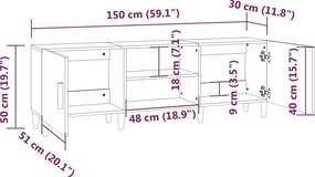 vidaXL TV skříňka 150 x 30 x 50 cm kompozitní dřevo [812619] Barva: kouřový dub