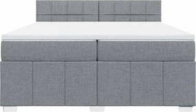 Box spring postel s matrací světle šedá 200 x 200 cm textil 3287175