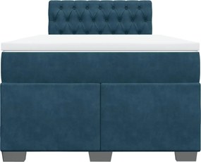 Box spring postel s matrací modrá 120 x 190 cm samet 3288568