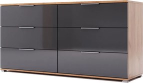 Komoda 6 šu Lava / dub kraft Luna