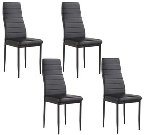 4 kusová sada jídelních židlí, černá