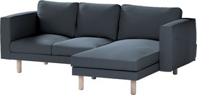 Potah na pohovku IKEA Norsborg 3-místná se šezlongem barva modrá látka pletený vzor