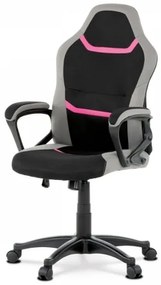 Kancelářská židle černá, šedá, růžová, KA-L611 PINK