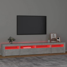 TV skříňka s LED osvětlením betonově šedá 240x35x40 cm 3152725