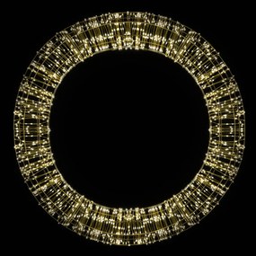 LED vánoční věnec, zlatý, 2 000 LED diod, Ø 75 cm