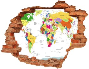 Wallmuralia Fototapeta díra na zeď Mapa světa 90x70 cm