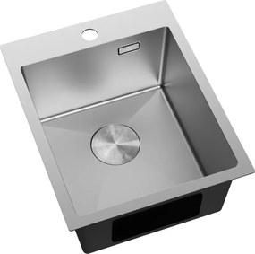 Mexen Solix, 1-komorový nerezový dřez 400 x 500 mm, broušená ocel, 6406401000-01