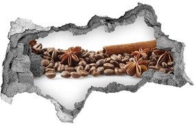 Wallmuralia Samolepící nálepka Zrnka kávy skořice 95x73 cm