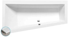 Polysan - Asymetrická vana Andra Slim L, 170x90x45 cm, bílá 81111S