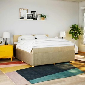 Box spring postel s matrací krémová 180x200 cm textil 3287533
