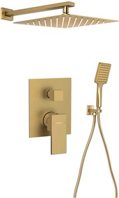Sapho Cubemix - Sprchový set s baterií pod omítku, s tělesem, 30x30 cm, matná zlatá CM042GB-01