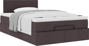 Osmanský rám postele s matrací tmavě hnědá 120x190cm textil 3311362